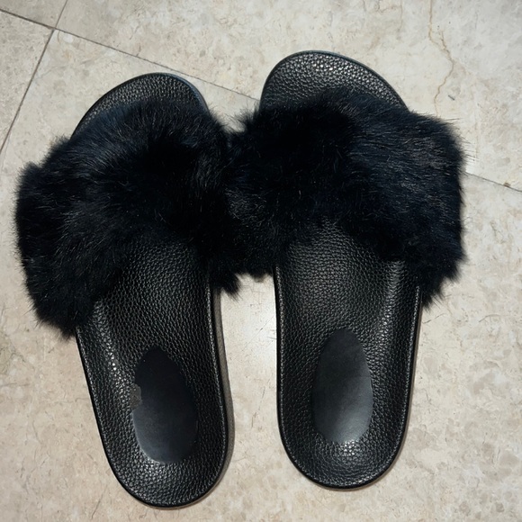 Shoes | Real Fox Fur Slides | Poshmark